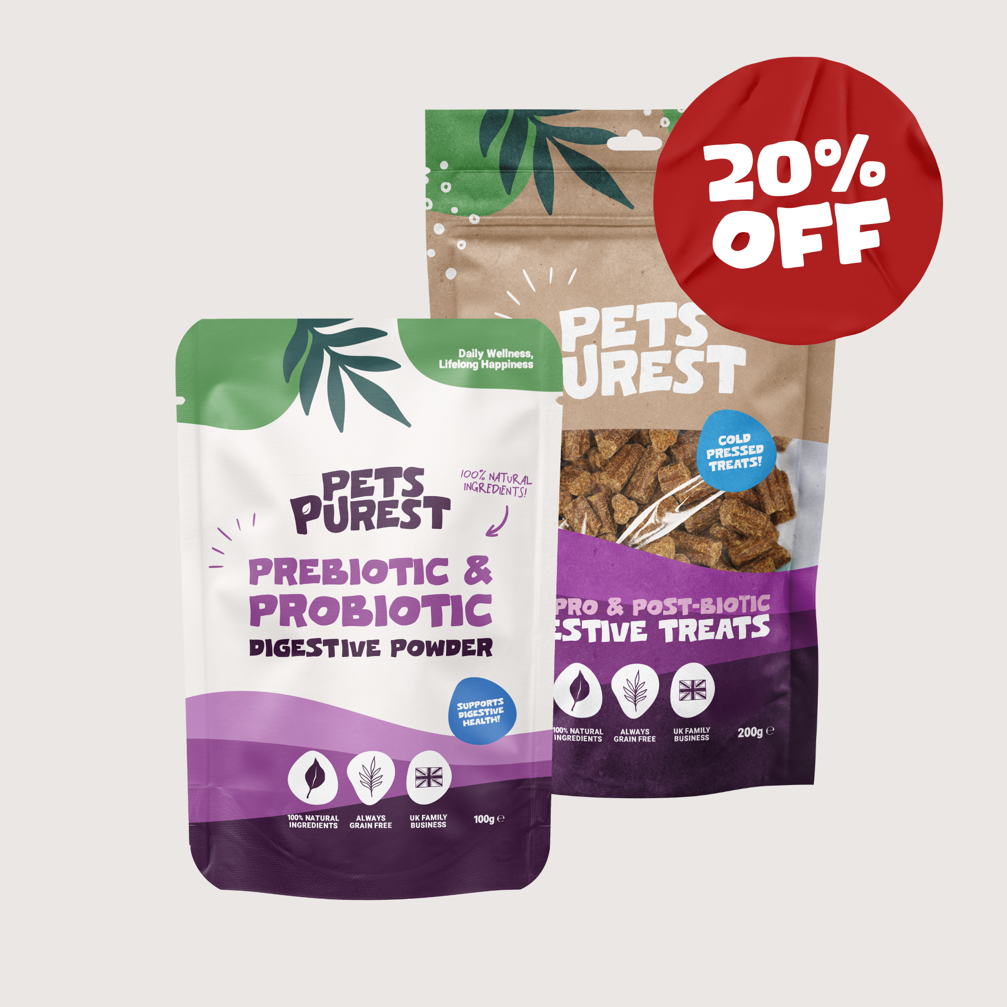 Probiotic Duo for Dogs | Natural Pre & Probiotic for Digestive Health