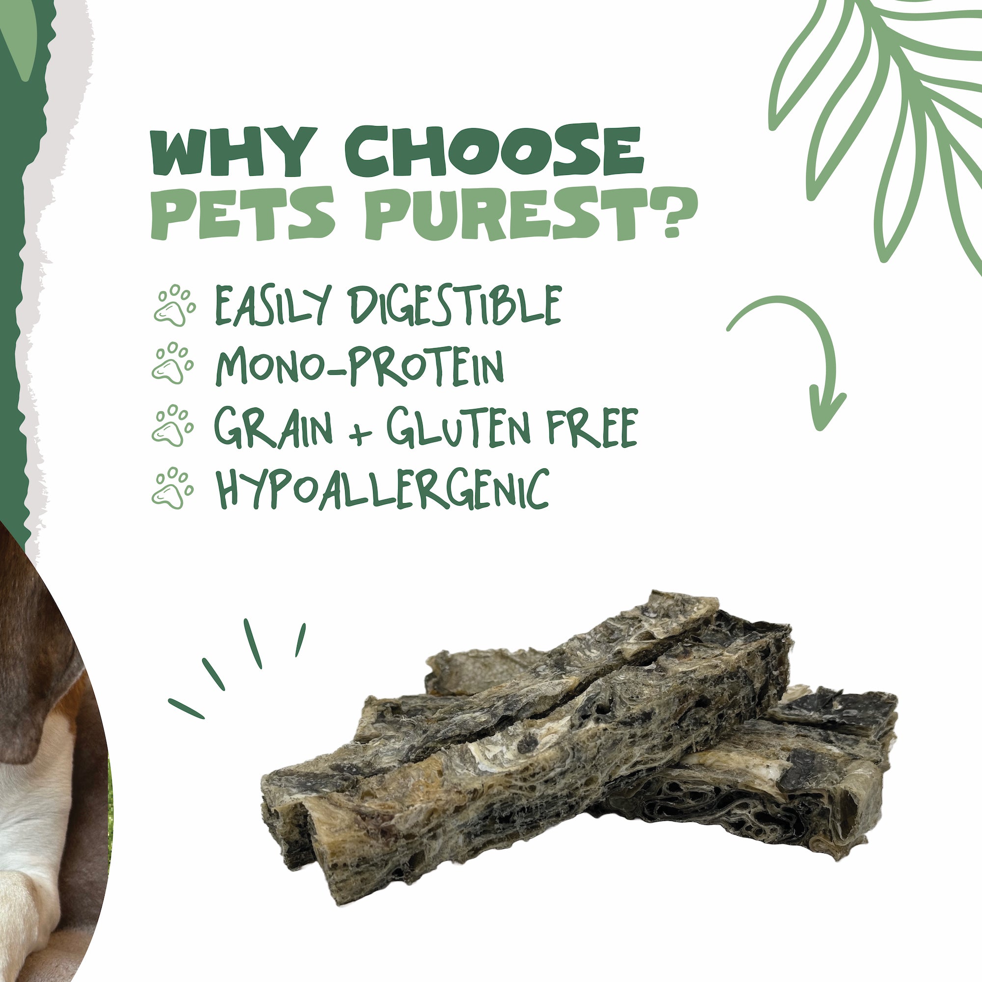 100% Natural Cod Fish Skin Sticks for Dogs | Pets Purest