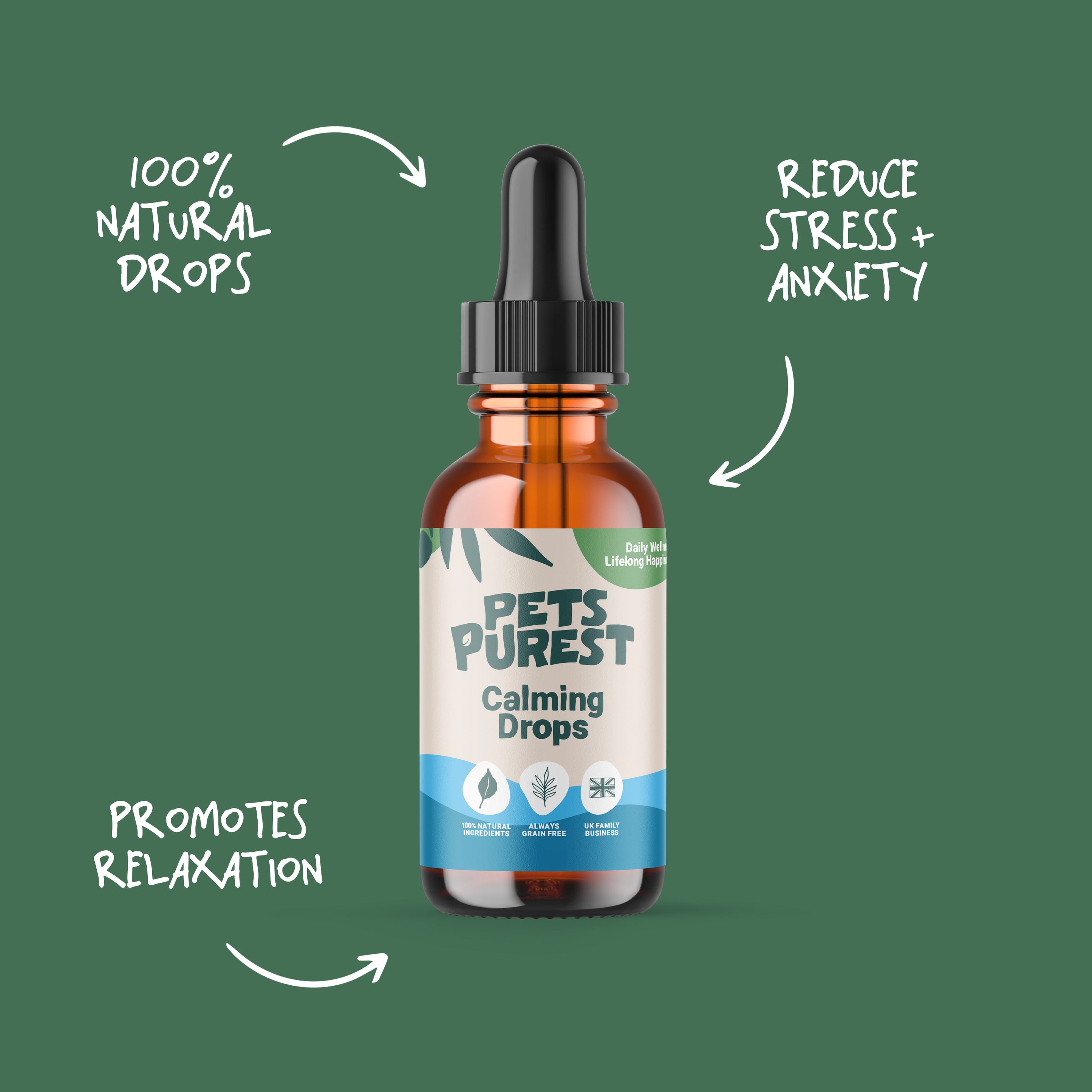 Calming Drops 50ml | Dogs & Cats | Natural Relaxation Support | Pets Purest